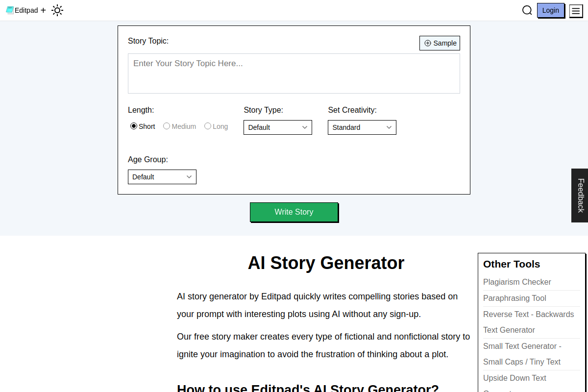 Editpad AI Story Generator Explained: What is it & How to Use?