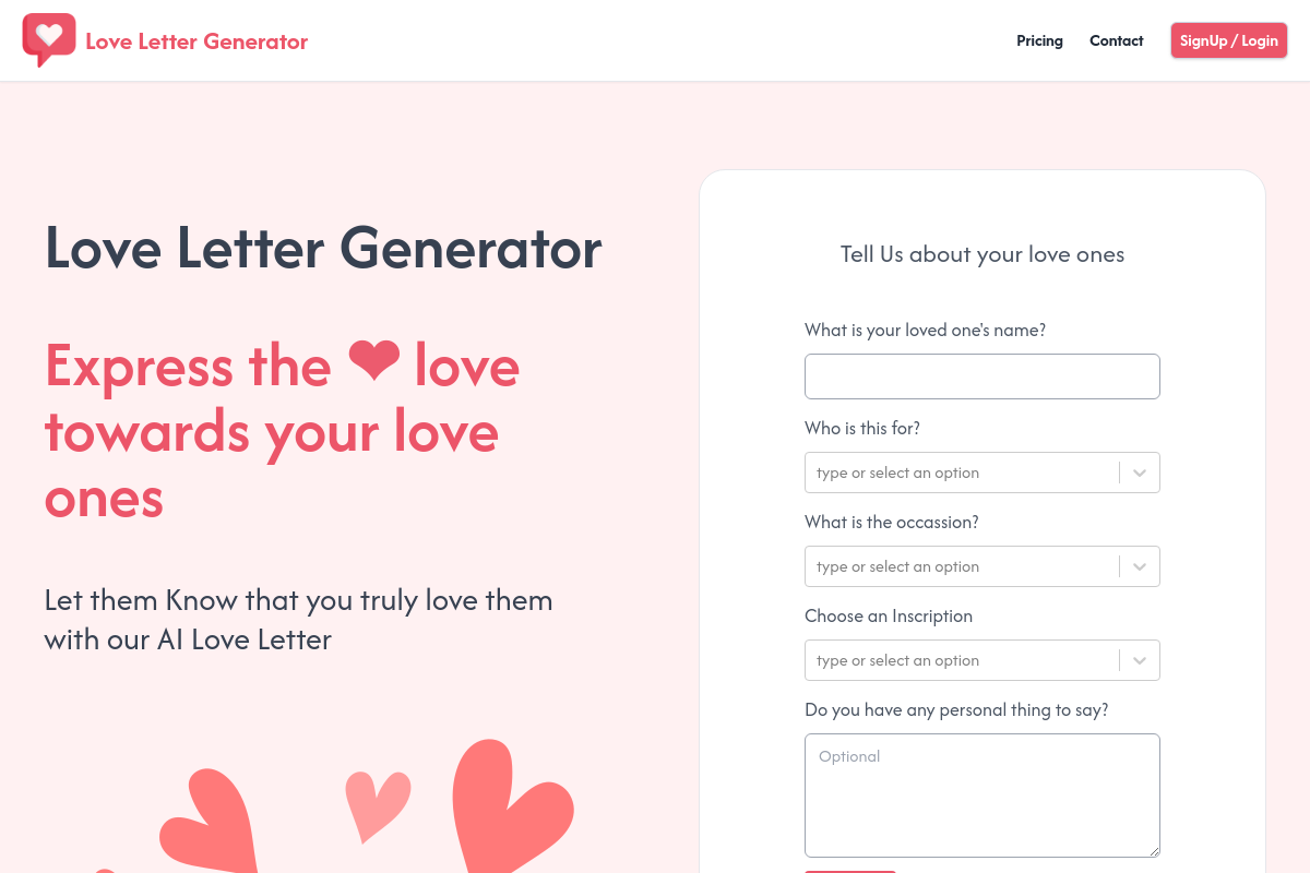 Love Letter Generator: Pricing, Features, Reviews, Alternatives & More 2024